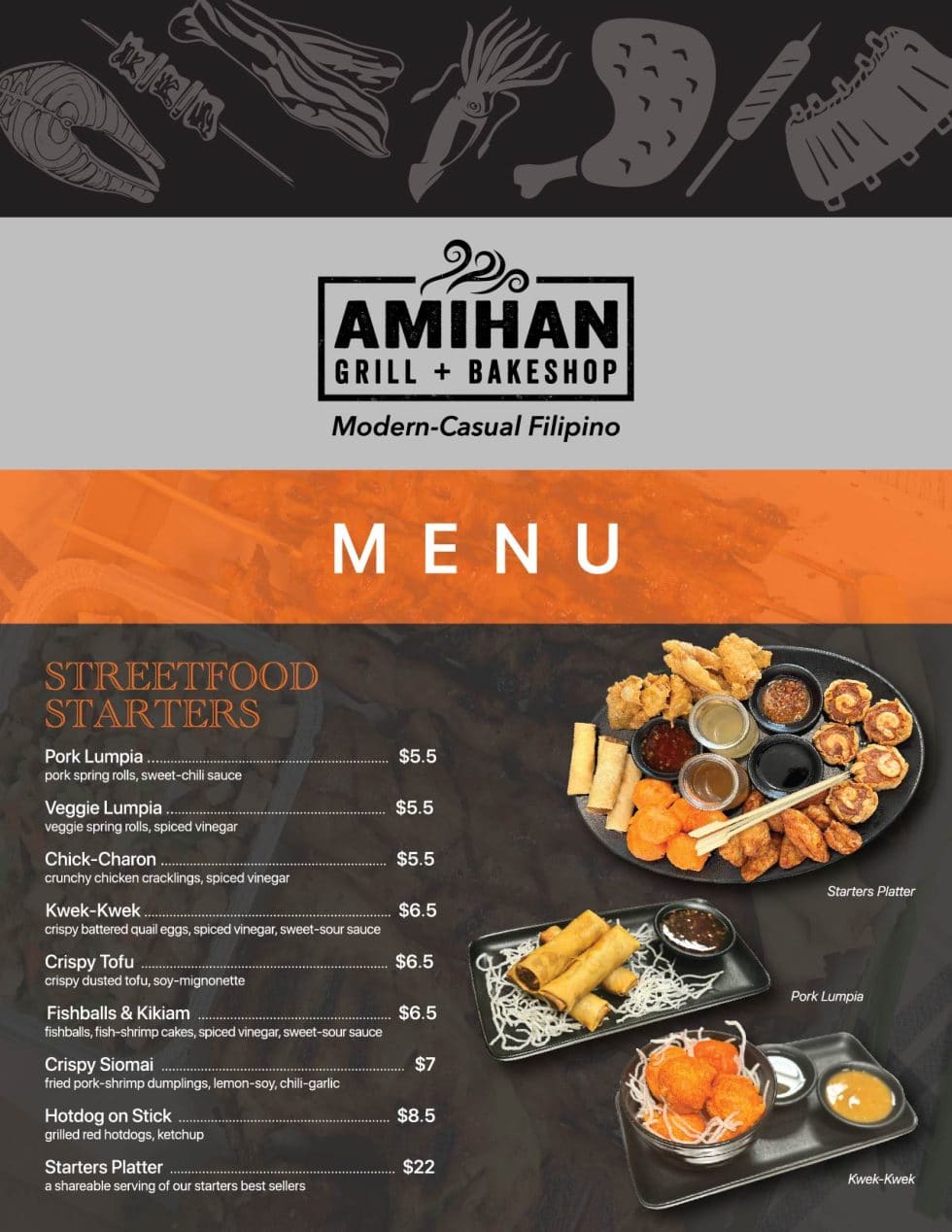 Dine-In Menu | Amihan Grill & Bakeshop