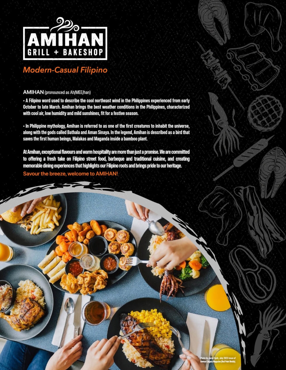 Dine-In Menu | Amihan Grill & Bakeshop